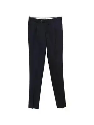 PT TORINO Herringbone Pleated Trousers - Blue