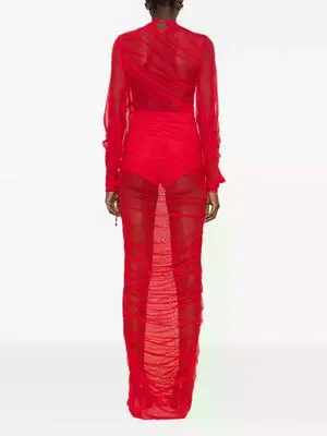 ATU BODY COUTURE Ruched Bead-embellished Maxi Dress