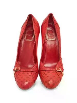 Dior Floral Perforated Buckle Detail Pumps