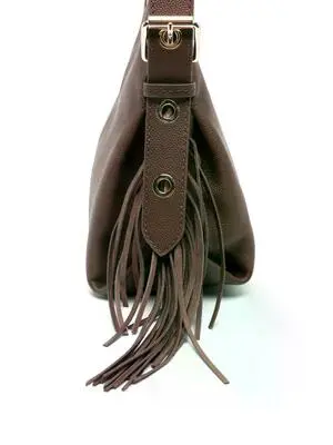 Maje Miss M Fringe-detail Leather Tote Bag - Brown