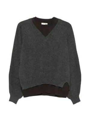 MANZONI 24 Layered V-neck Sweater - Grey