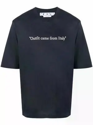 Off-White Logo-print Cotton T-shirt - Blue
