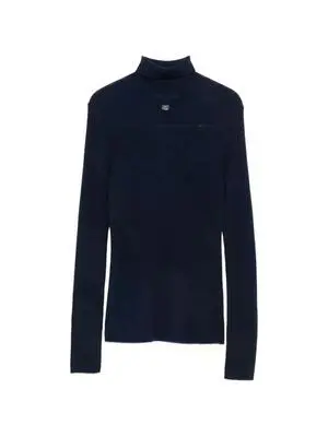 Maje Ribbed-knit Roll-neck Sweater - Blue