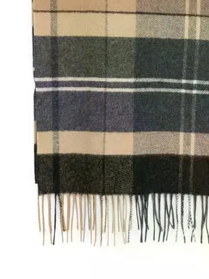 Barbour Inverness Tartan Fringed-edge Scarf - Neutrals