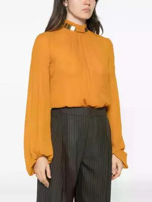 Elisabetta Franchi Gold-tone Plaque Blouse