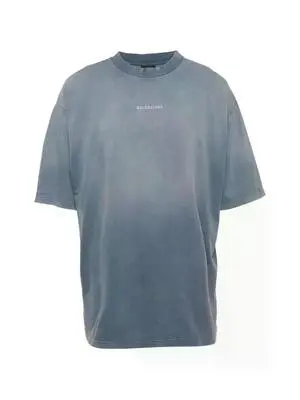 Balenciaga Oversized Logo-print T-shirt - Blue