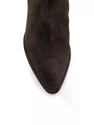 DEL CARLO Suede Pointed-toe Ankle Boots
