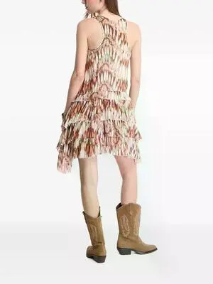 ALLSAINTS Cavalry Ruffled Feather-print Mini Dress