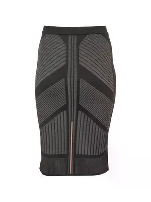 Prada Geometric Intarsia-knit Midi Skirt - Black