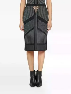 Prada Geometric Intarsia-knit Midi Skirt