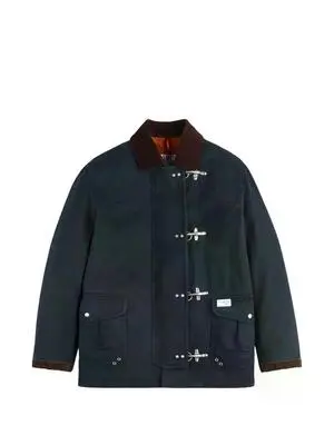 FAY 4 Ganci Corduroy-collar Lobster-claw-fastening Coat - Blue