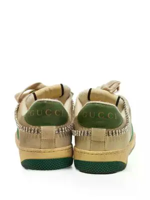 Gucci Beige Leather Embellished Sneakers