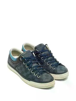 LOUIS VUITTON Twister Damier Canvas Low-top Sneakers - Blue