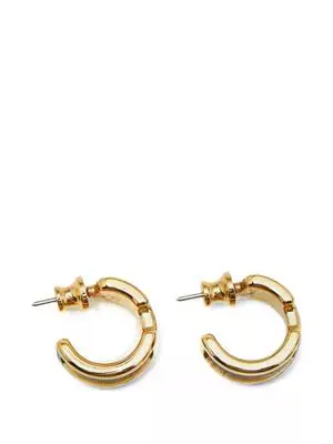 Hermès Olympe Leather Hoop Earrings - Gold