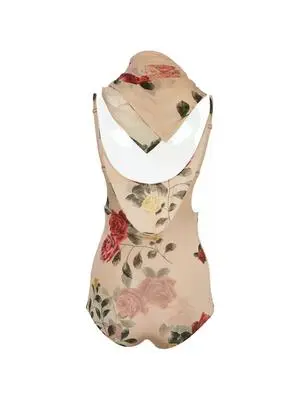 Magda Butrym Floral Print Bodysuit And Scarf Set