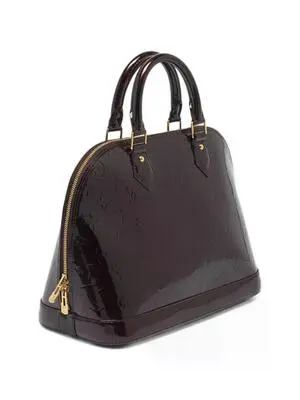 LOUIS VUITTON 2012 Pm Alma Monogram Vernis Tote Bag - Red