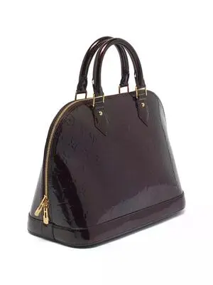 LOUIS VUITTON Monogram Vernis Alma Pm Tote Bag - Red