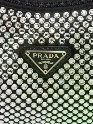 Prada 2000 Re-edition Crystal-embellished Shoulder Bag