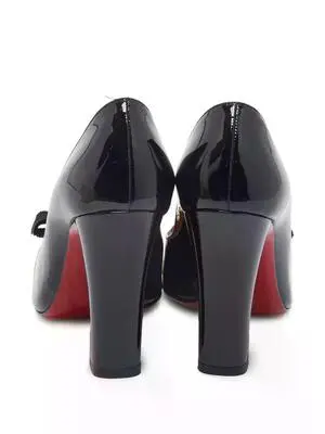 CHRISTIAN LOUBOUTIN Patent Leather Military Bow Pumps