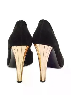 Gucci Suede Peep-toe High Heel Pumps