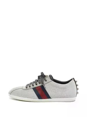 Gucci Silver Tone Sneakers For Women