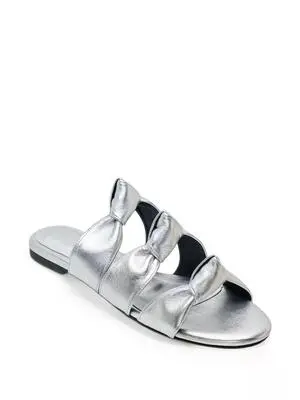 DUET SHOES Bow-detail Metallic Sandals