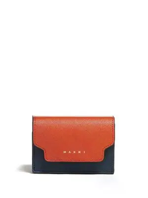 Marni Tri-fold Leather Wallet - Neutrals