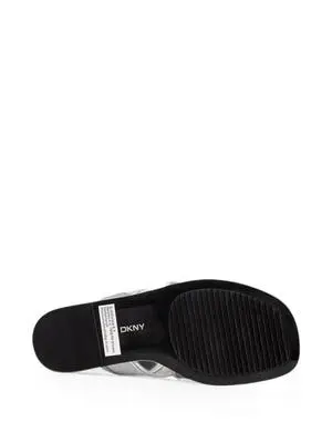 Dkny Cerelia Logo-embroidered Crossover-strap Slides
