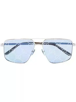 Gucci Gg-lens Square-frame Sunglasses - Silver