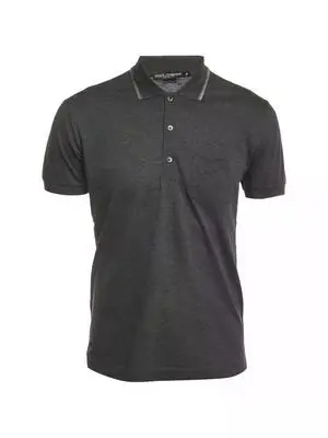 Dolce & Gabbana Pique-knit Polo Shirt - Grey
