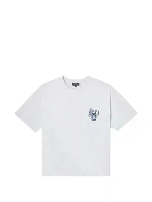 A.p.c. Logo-embroidered Short-sleeve T-shirt - Grey