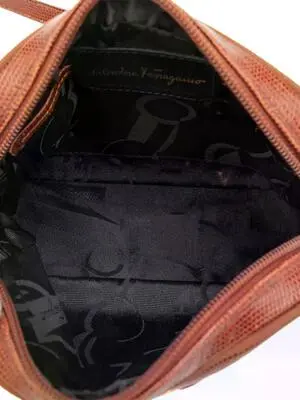 FERRAGAMO Lizard Embossed Leather Crossbody Bag