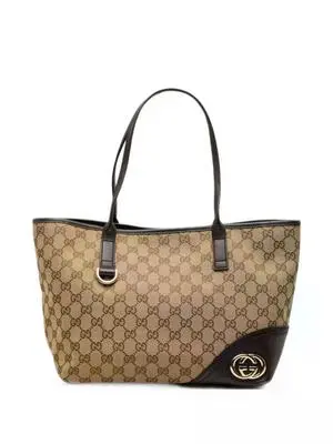 Gucci 2000-2015 Gg Canvas New Britt Tote Bag - Neutrals
