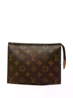 LOUIS VUITTON 2001 Monogram Toiletry Pouch 19 Clutch Bag - Brown