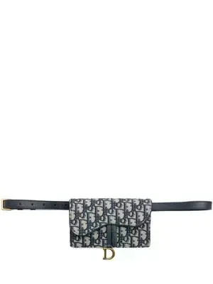 Dior 2020 Oblique Canvas Saddle Belt Bag - Blue