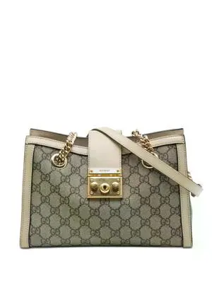 Gucci 2016-2026 Small Gg Supreme Padlock Tote Bag - Neutrals