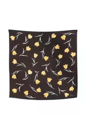 Jacquemus Tulip-print Square Scarf Black