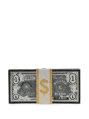 Judith Leiber Stack Of Cash "billions" Crystal-embellished Clutch Bag - Black
