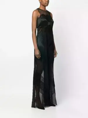 Alberta Ferretti Lace-panelled Silk Jumpsuit