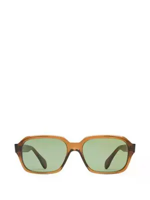 FORTELA Square-frame Sunglasses With Engraved Arms - Brown