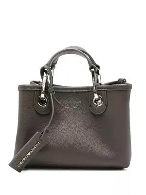 Emporio Armani Mini Myea Pebbled-texture Tote Bag - Grey