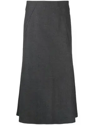 Alberta Ferretti A-line High-waist Midi Skirt - Grey