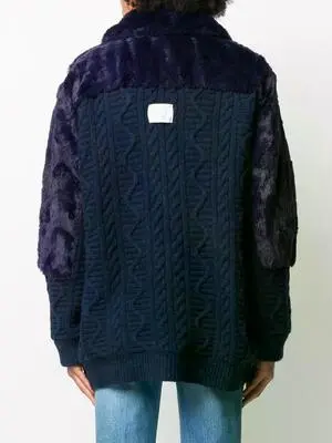 Stella McCartney Cable-knit Faux-fur Cardigan