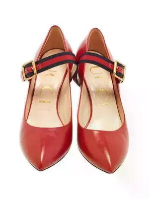 Gucci Sylvie Mary Jane Pumps - Red