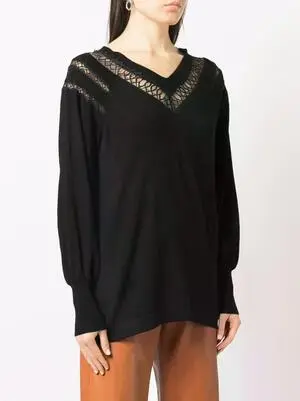 Alberta Ferretti Mesh-insert Knitted Top