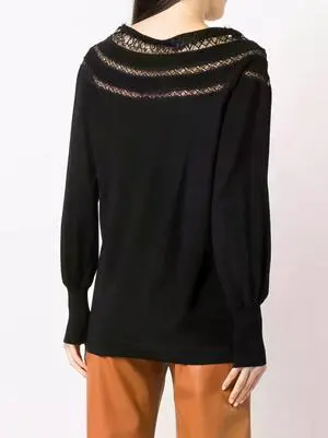 Alberta Ferretti Mesh-insert Knitted Top