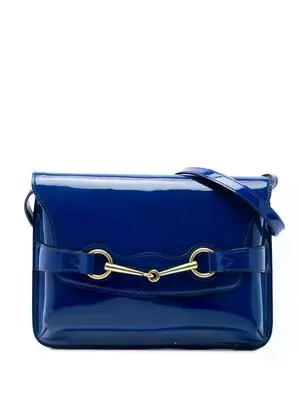 Gucci 2016-2026 Patent Bright Bit Crossbody Bag - Blue