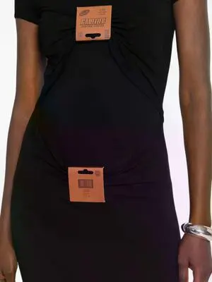 JEAN PAUL GAULTIER Logo Patch Gathered Maxi Dress