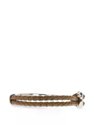 FERRAGAMO Gancini Braided-leather Bracelet