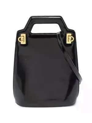 FERRAGAMO Wanda North South Tote Bag With Gancini Hardware - Black